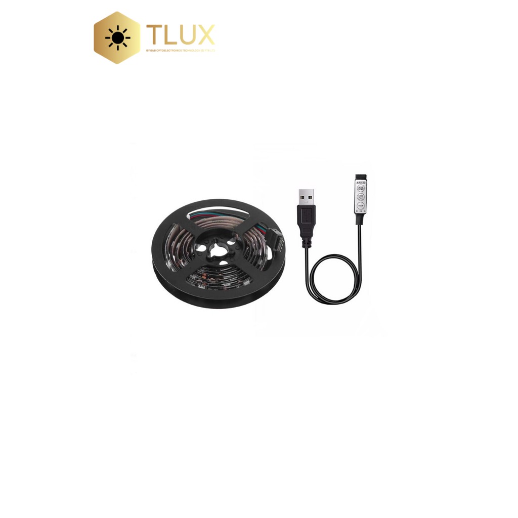 RGB USB LED Lighting Strip 5V 1-Meter IP65 5050-30 - TLUX