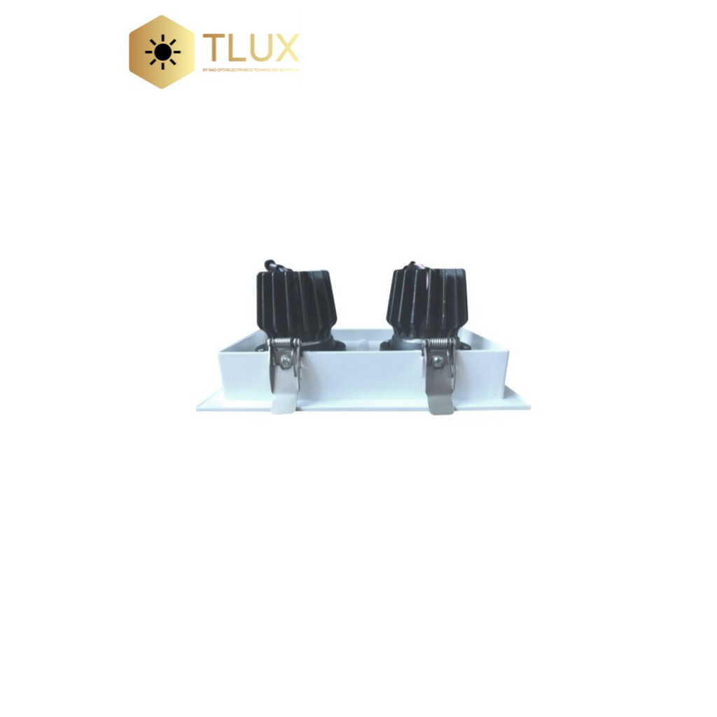 Dual / Double / 2 Head White Black Eyeball LED COB Recessed Grill ...